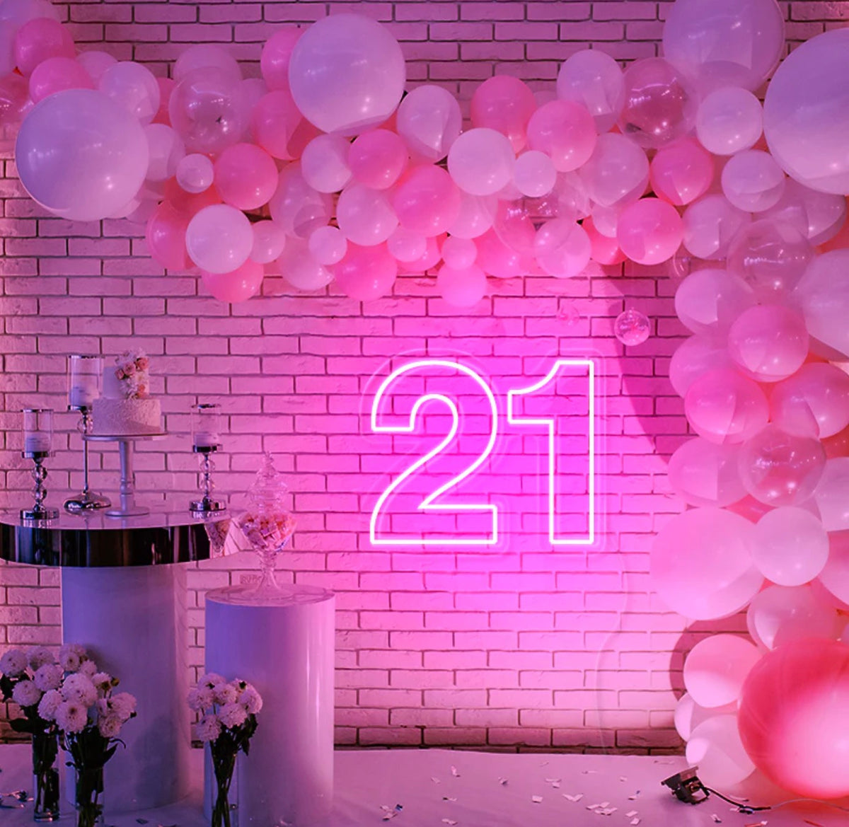 21 Light Up Numbers | 21st Birthday Neon Signs | 21 Number Neon Sign